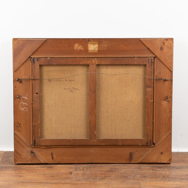 Original Oil on Canvas Painting of Moonlit Ocean Waves Signed and Dated ...