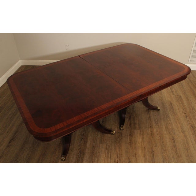 Henredon Regency Style Expandable Double Pedestal Mahogany Dining Table ...