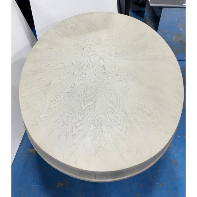 Transitional Gray Oval Pedestal Dining Table | Chairish