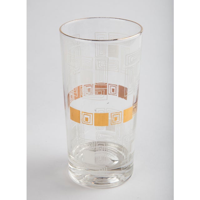 1950's Gold Geometric Abstract Collins Glasses | Chairish