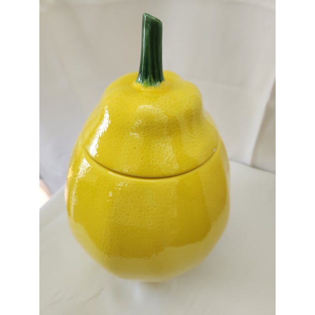 Vintage Lemon Shaped Ceramic Cookie Jar or Container | Chairish
