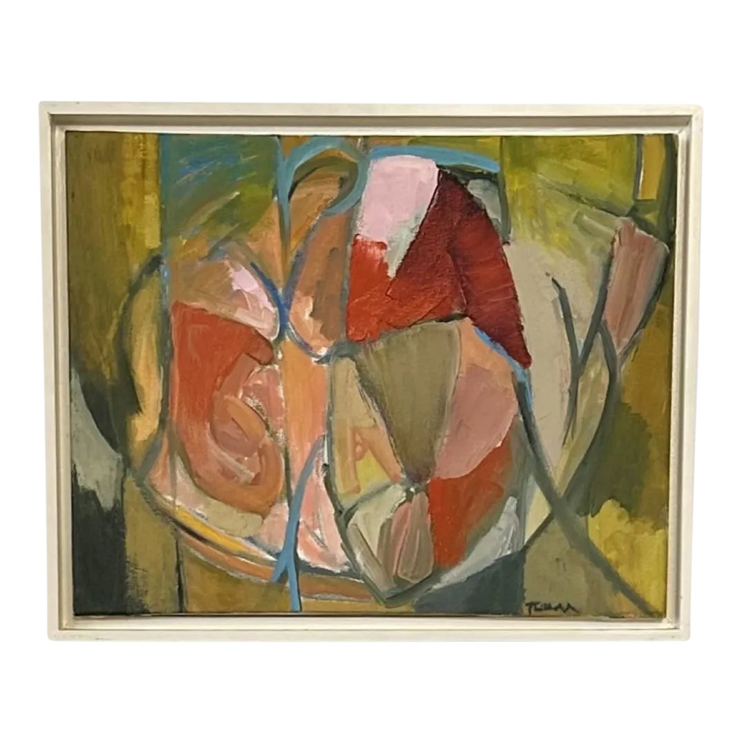 Evelyn Twitchell Modern Abstract Oil Painting on Canvas, “Red Seed ...