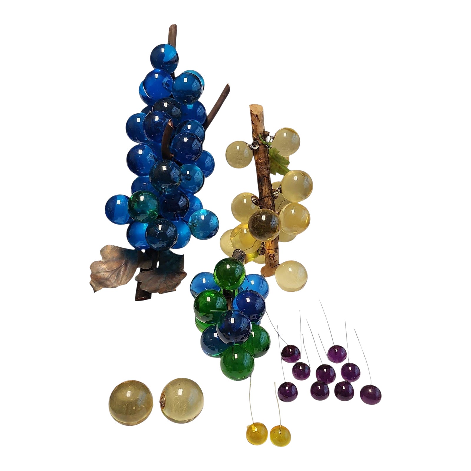 1960s Lucite Grape Clusters - 16 Piece Set | Chairish
