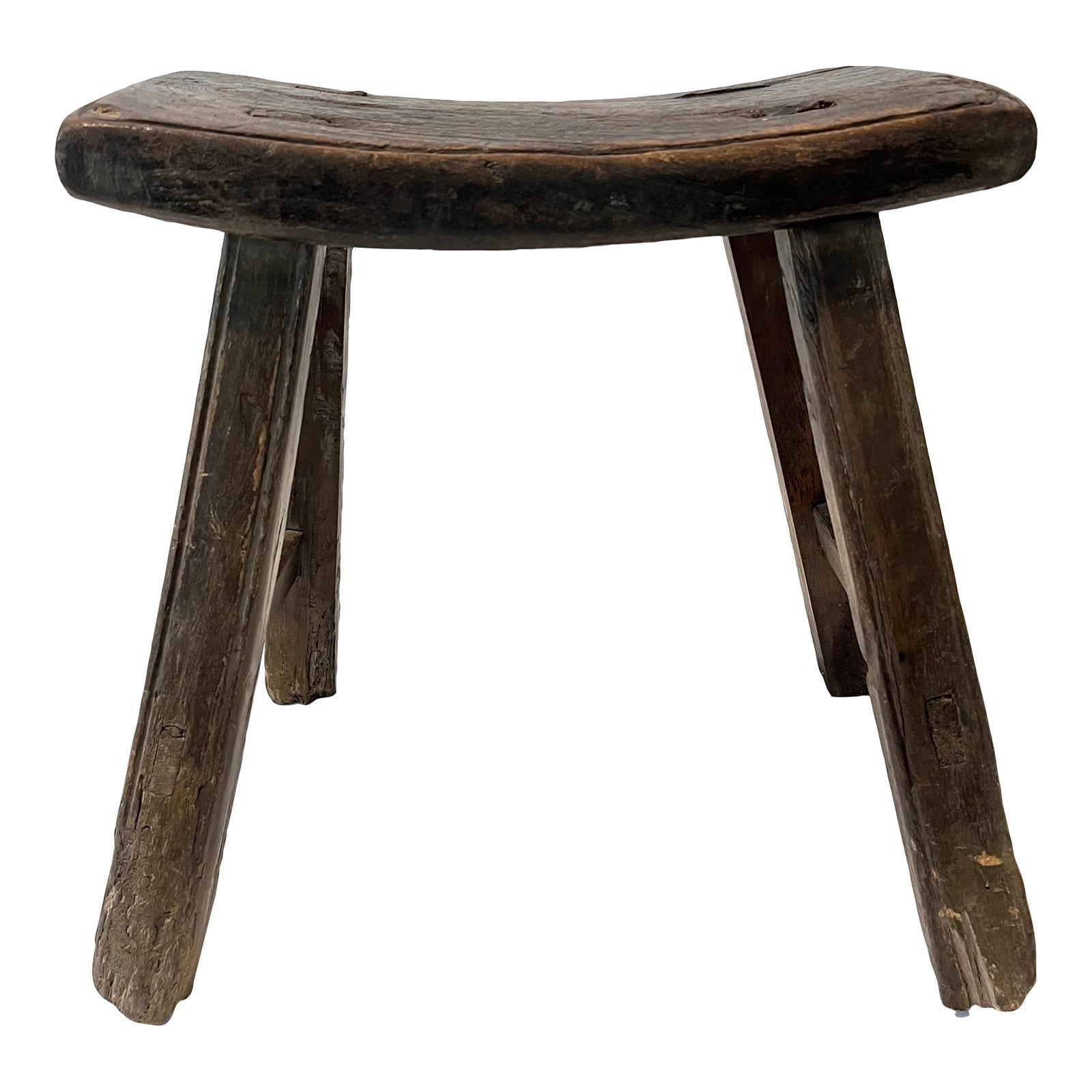 Early 20th Century. Primitive Wood Stool | Chairish