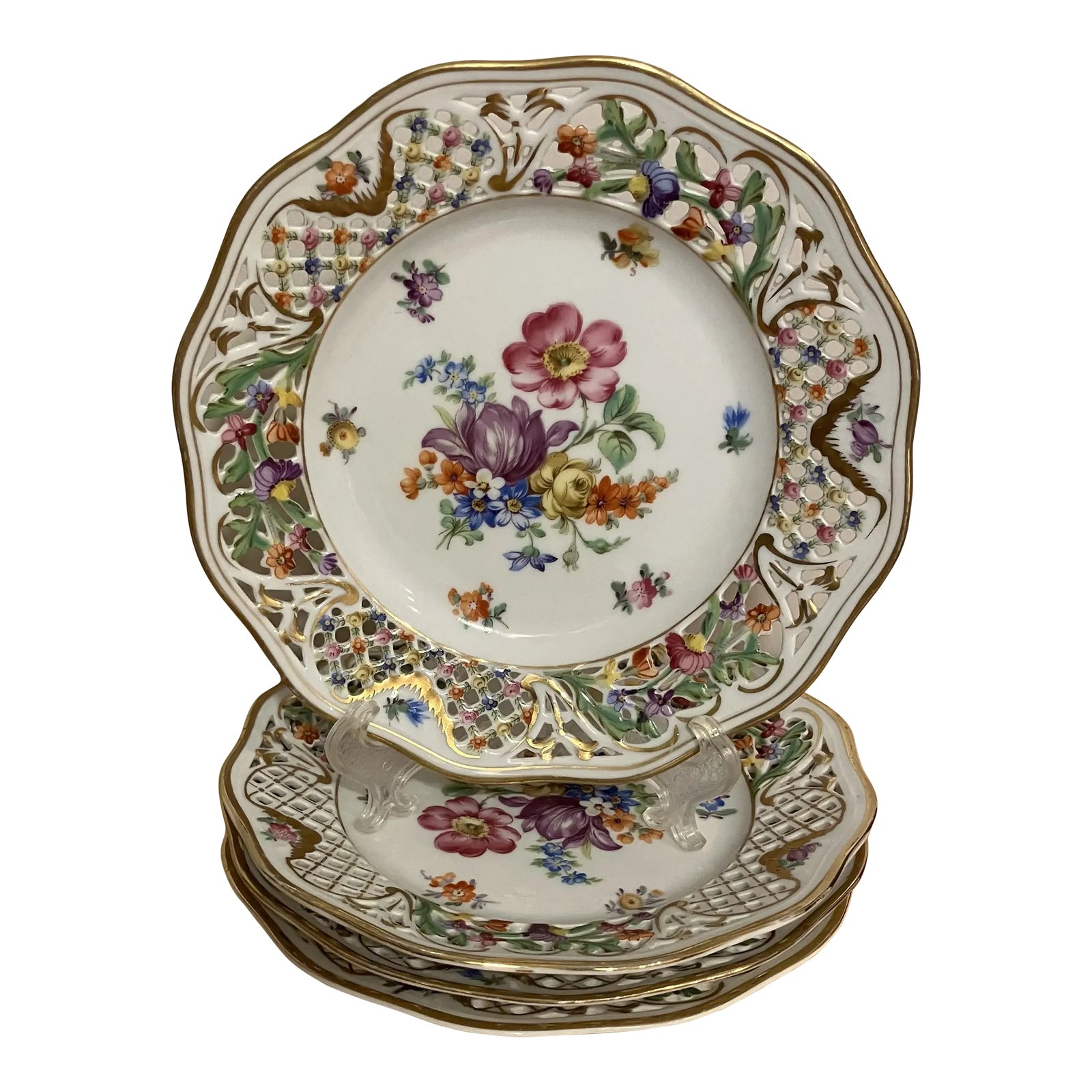 1940s Schumann Salad Plates- Set of 4 | Chairish