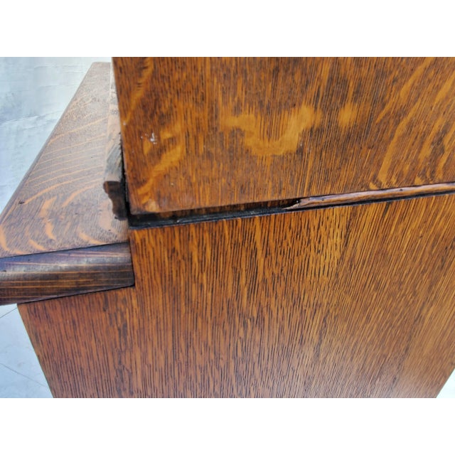 Arts & Crafts Tiger Oak Sliding Glass Door Danner Bookcase With Pull ...