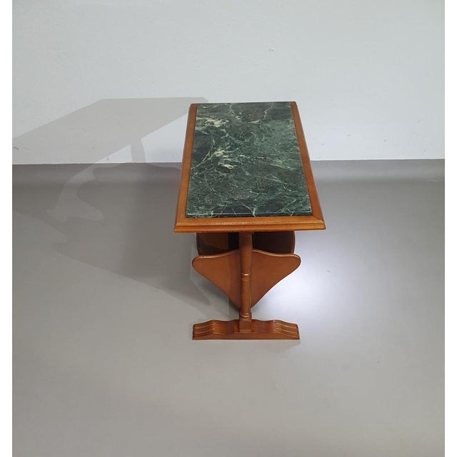 Magazine Holder with Green Marble Top, 1960s | Chairish