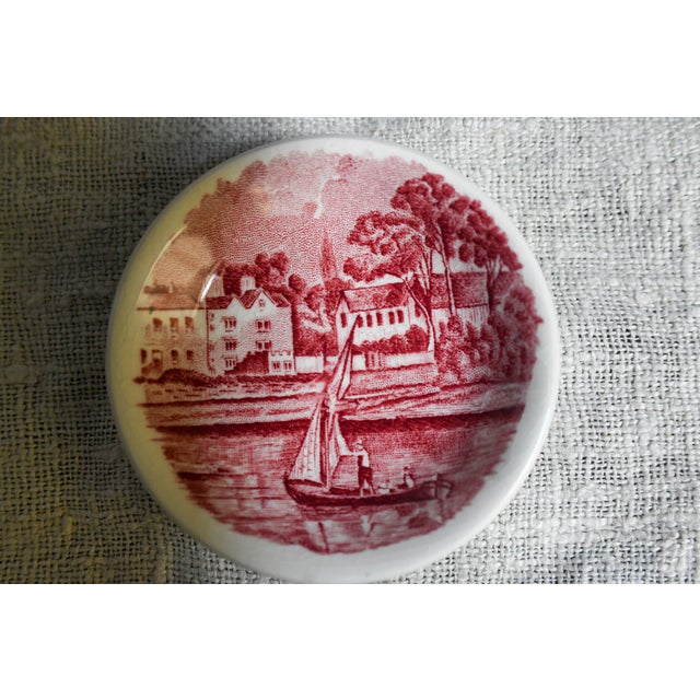 1930s English Palissy Pottery Thames River Scene Red and White ...