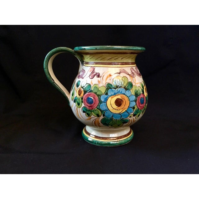 1970s Vintage Italian Pottery Floral Sgraffito Set - Pitcher & Vase- 2 ...