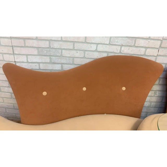 1980s Postmodern Vladimir Kagan Inspired Serpentine Sofa Set With Glass ...