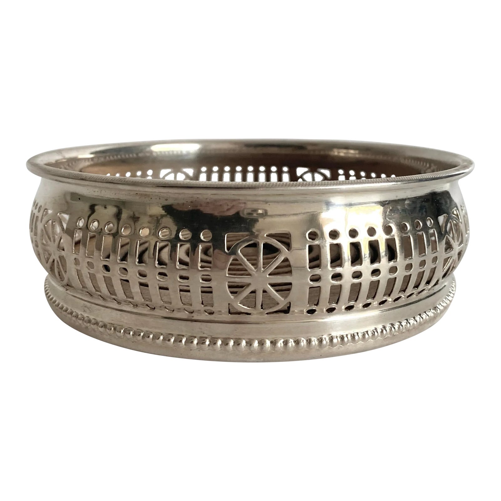 Barker Ellis English Silver Wine Coaster | Chairish