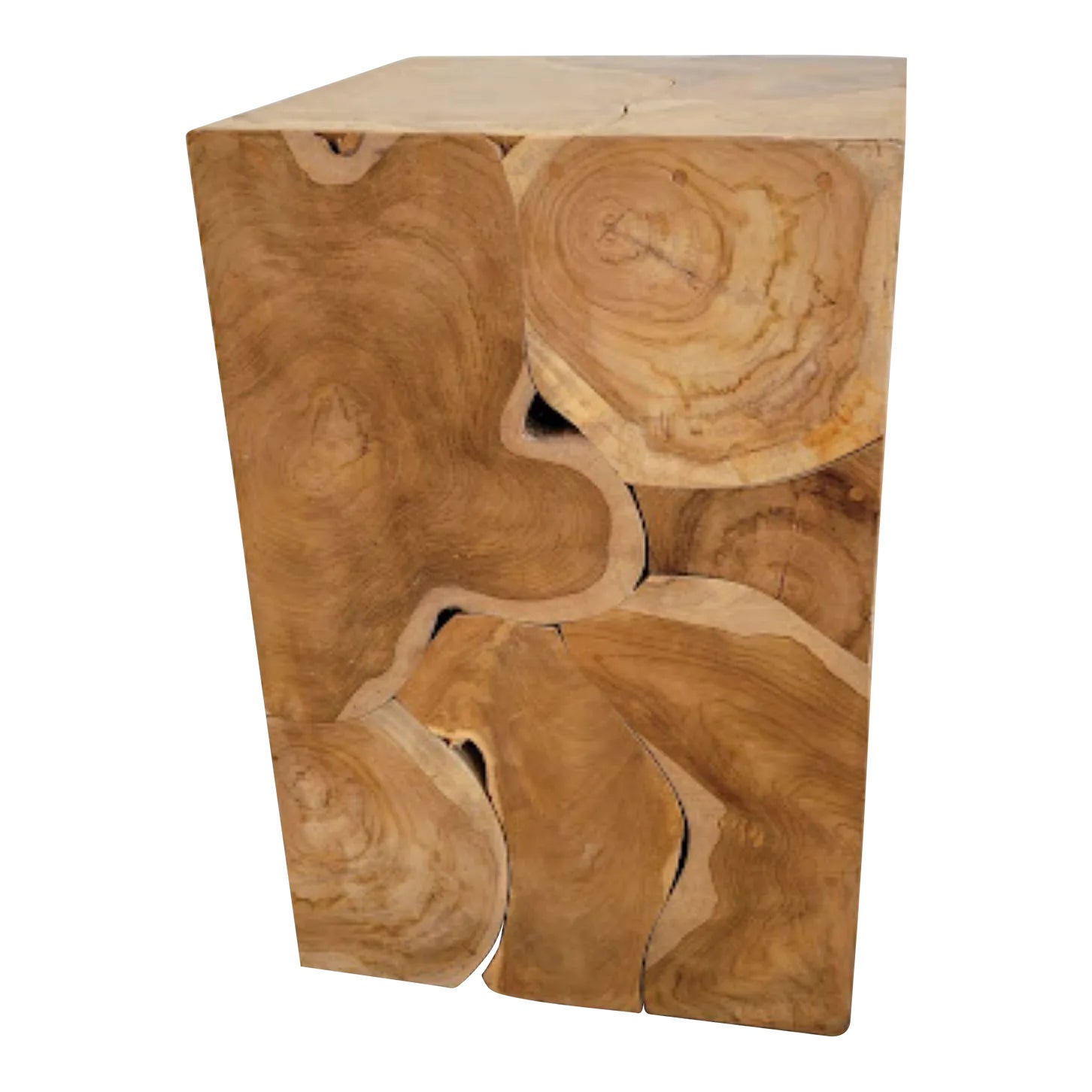 Teak Block Display Table | Chairish