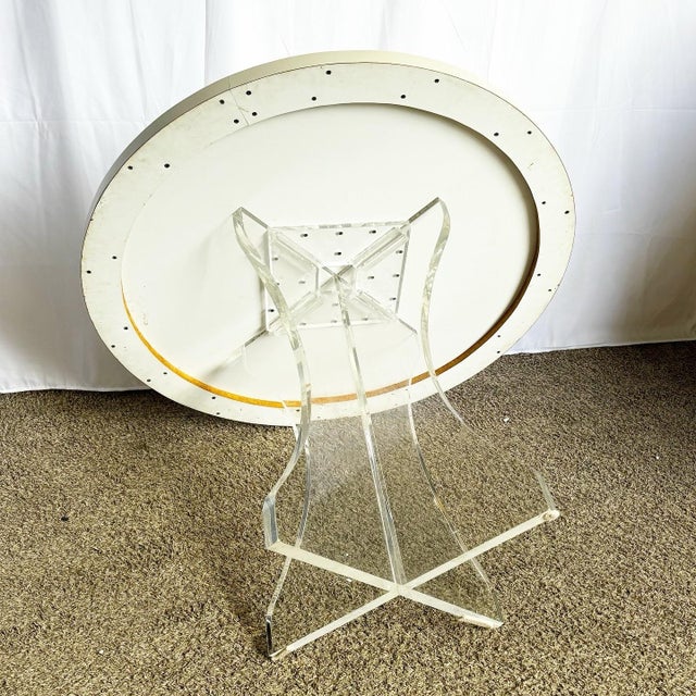 Postmodern Lucite and White Laminate Circular Dining Table | Chairish