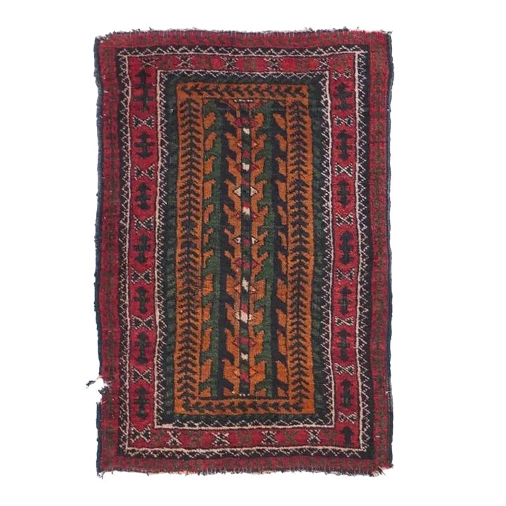 Vintage Balouch Rug 1'10'' x 2'7'' | Chairish