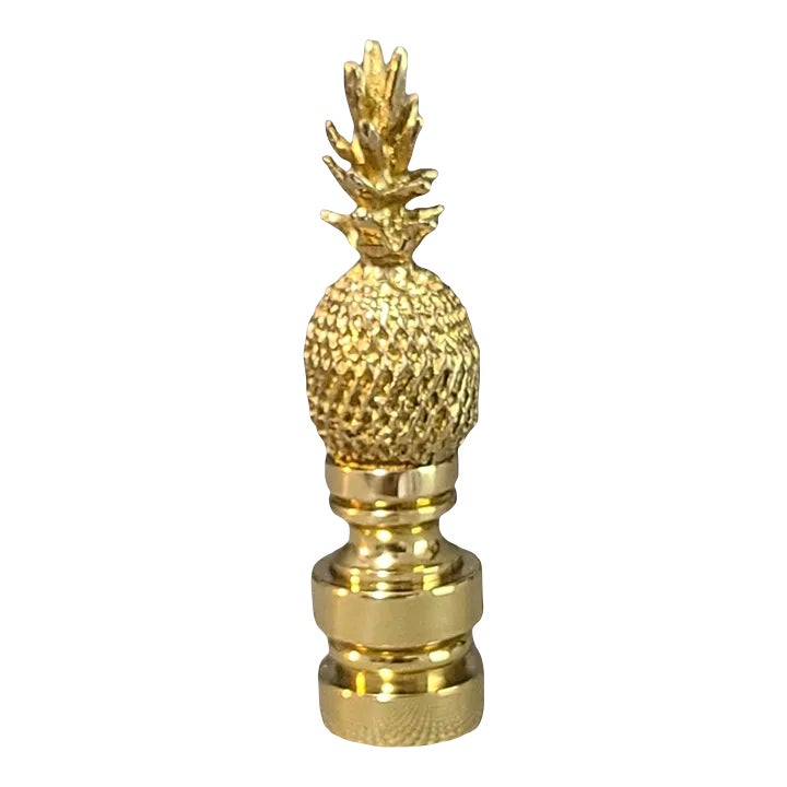 21st Century Small Polished Lacquered Solid Brass Pineapple Lamp Finial ...