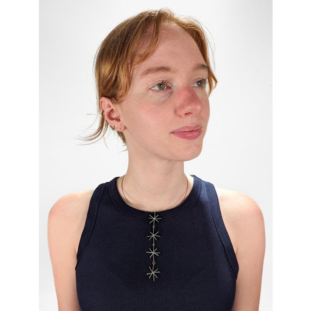 Mid-Century Modern Betty Cooke Style Silver Starburst Link Pendant ...
