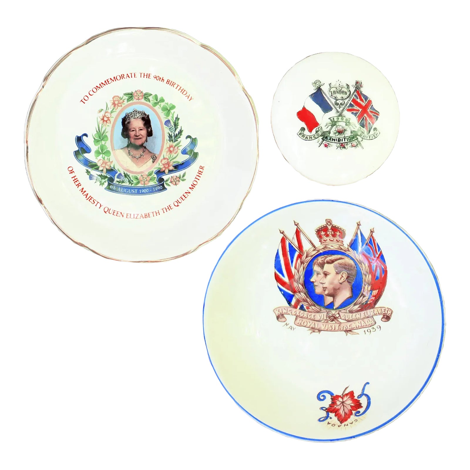 French & English Monarchy Royalware Collection, Set of 3 | Chairish
