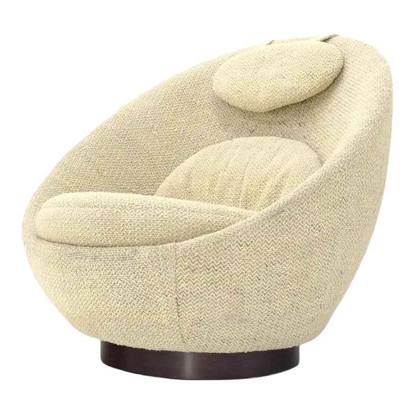 Mid-Century Modern Oval Egg Shape Pod Chair w/ Adjustable Head Rest on ...