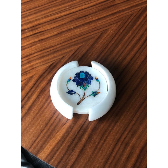 Vintage Lapis and Semi Precious Stone Inlaid “Pietra Dura” Marble ...