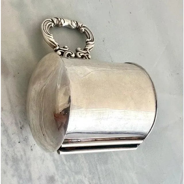 Victorian Style Retractable Razor Strap Enclosed in Silver | Chairish