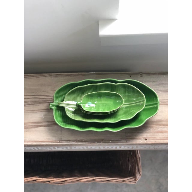 Vintage Set of Banana Leaf Platters-5 Pieces | Chairish