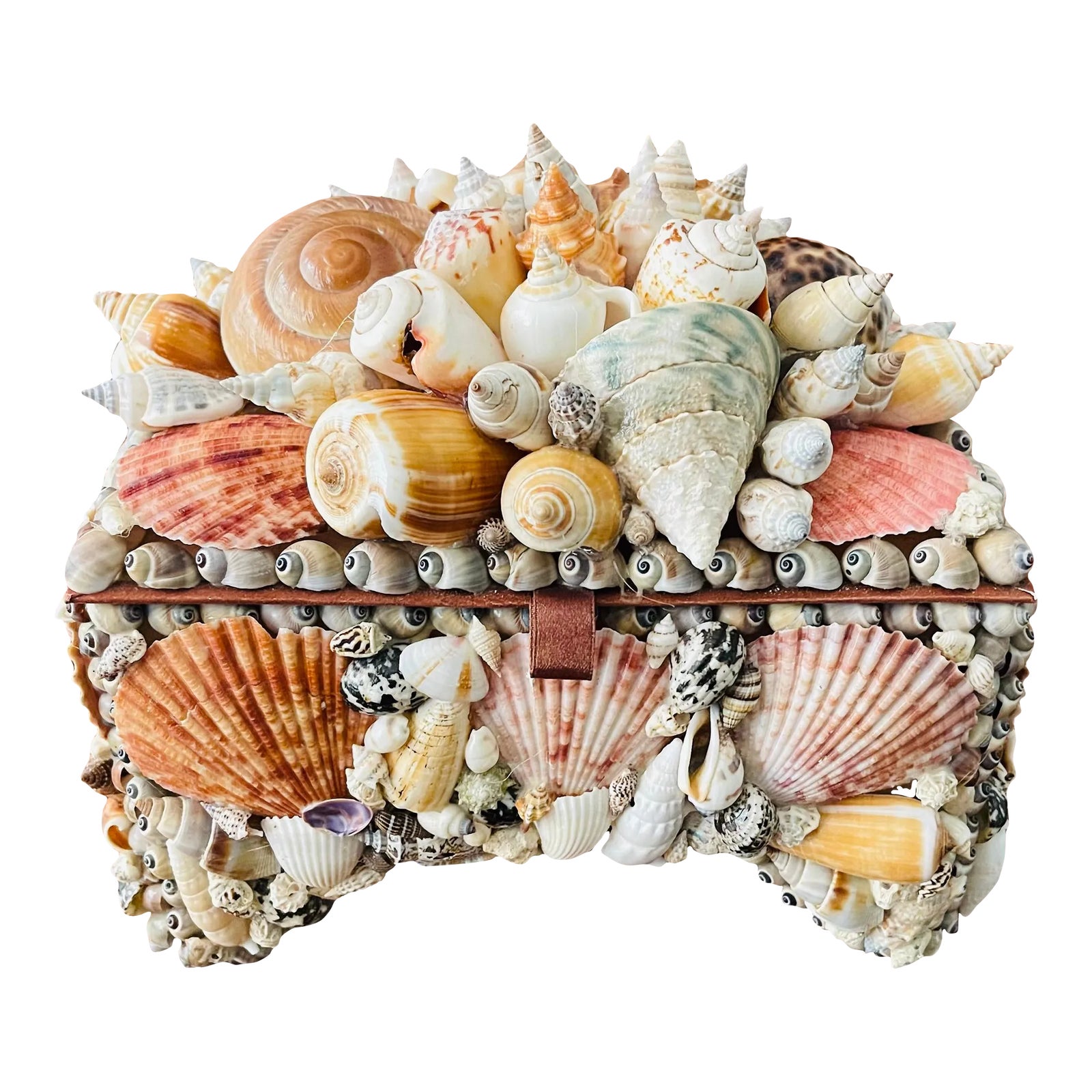 1990s Shell Treasure Box Redmille Style | Chairish