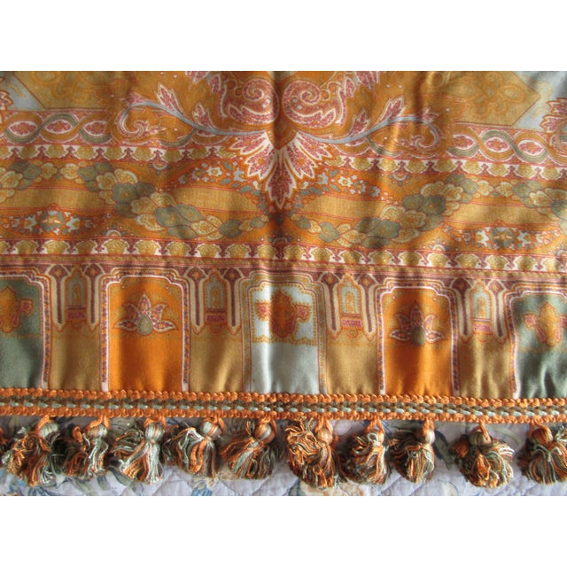 Etro Italy Home Collection Gold & White Paisley Throw With Tassel Trim ...