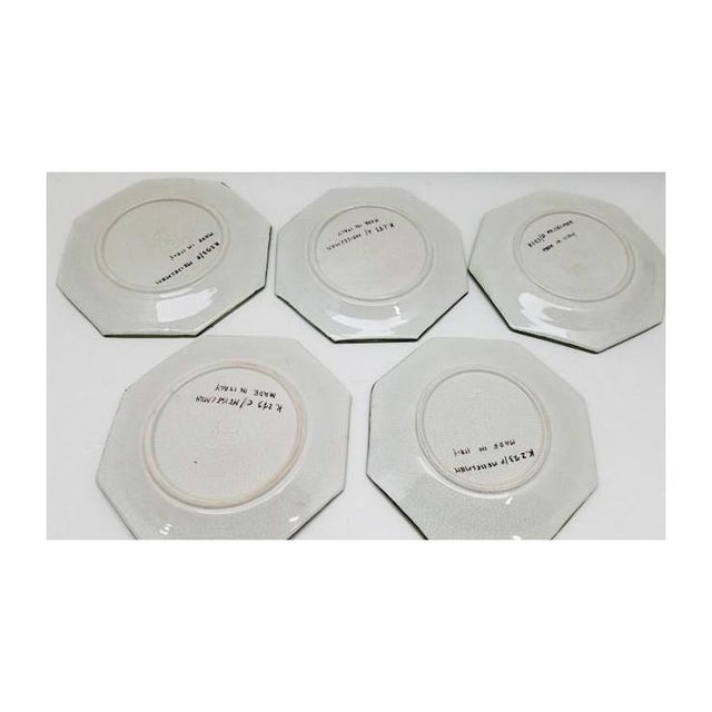 Mid 20th Century Meiselman Set of 5 Italian Crackleware Octagonal Bird ...