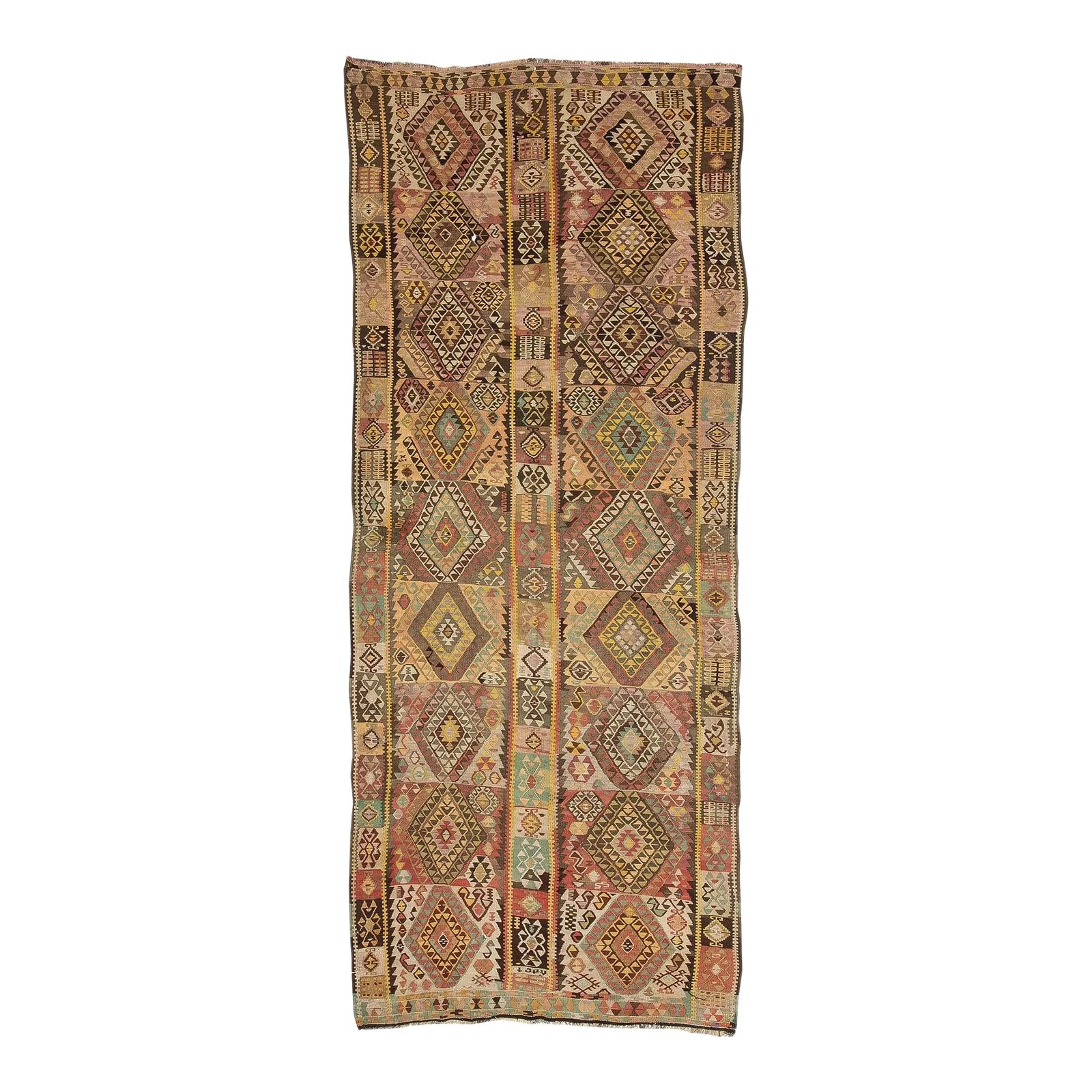 Vintage Turkish Wool Kars Kilim Rug | Chairish