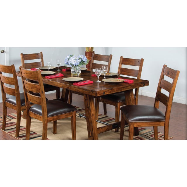 Rustic Solid Wood Extendable Dining Table With 2 Leaves | Chairish