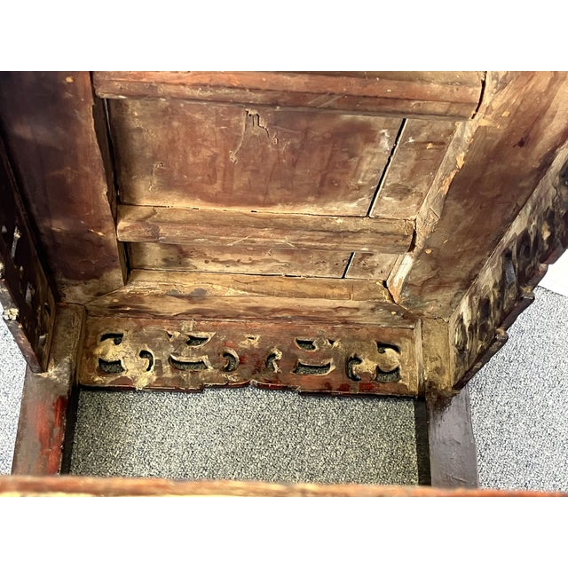 Antique Asian Carved Rosewood Side Table | Chairish