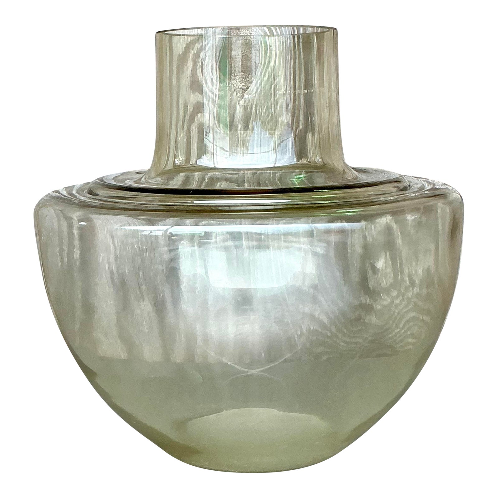 Vintage Boho Monumental Glass Vase | Chairish
