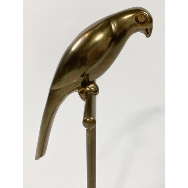 Vintage Brass Parrot on Bar Perch | Chairish