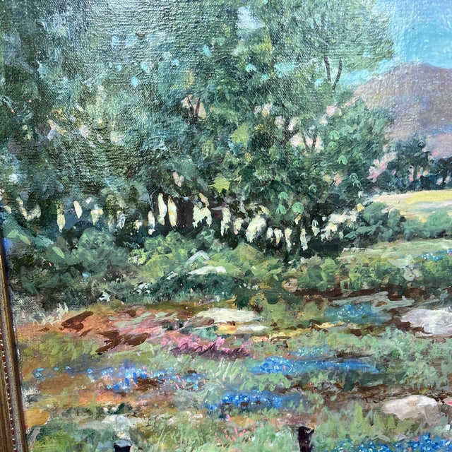 Landscape Oil Painting by Marcia Ellis., Framed | Chairish