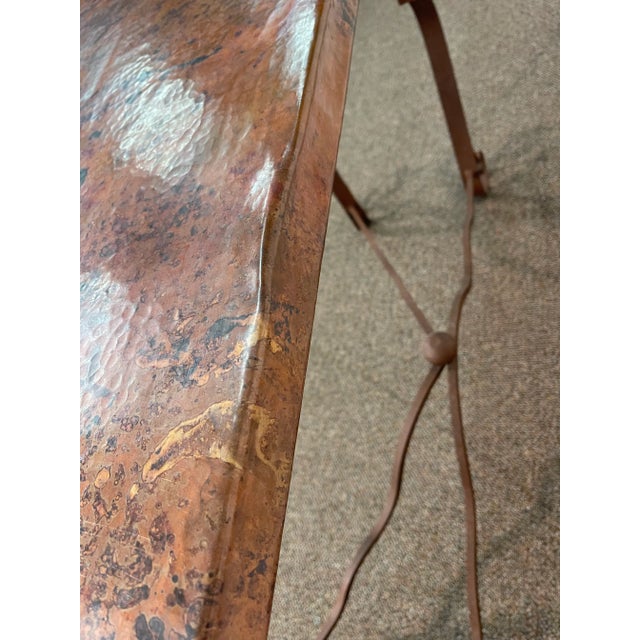 Late 20th Century Copper Top Console Table | Chairish