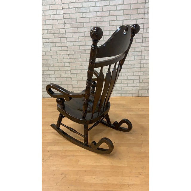 Late 20th Century Vintage Yugoslavian High Back Wood Rocking Chair ...