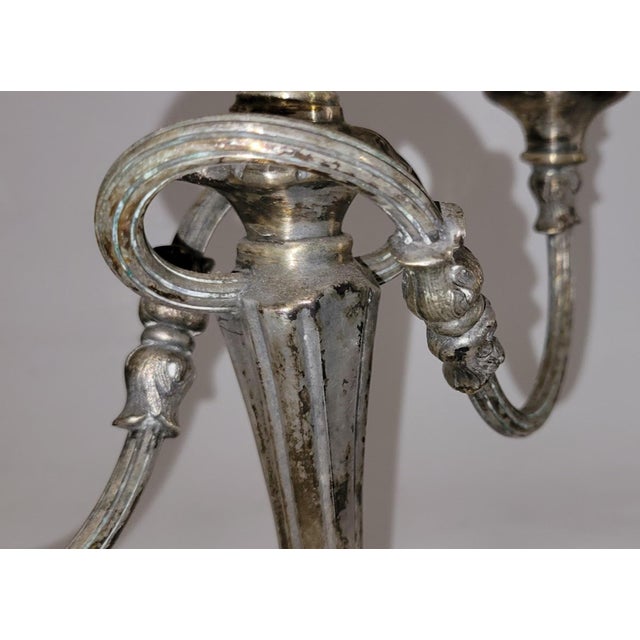 Pair of 1910s Art Nouveau Silverplate Three-Arm Candelabra With Swirl ...