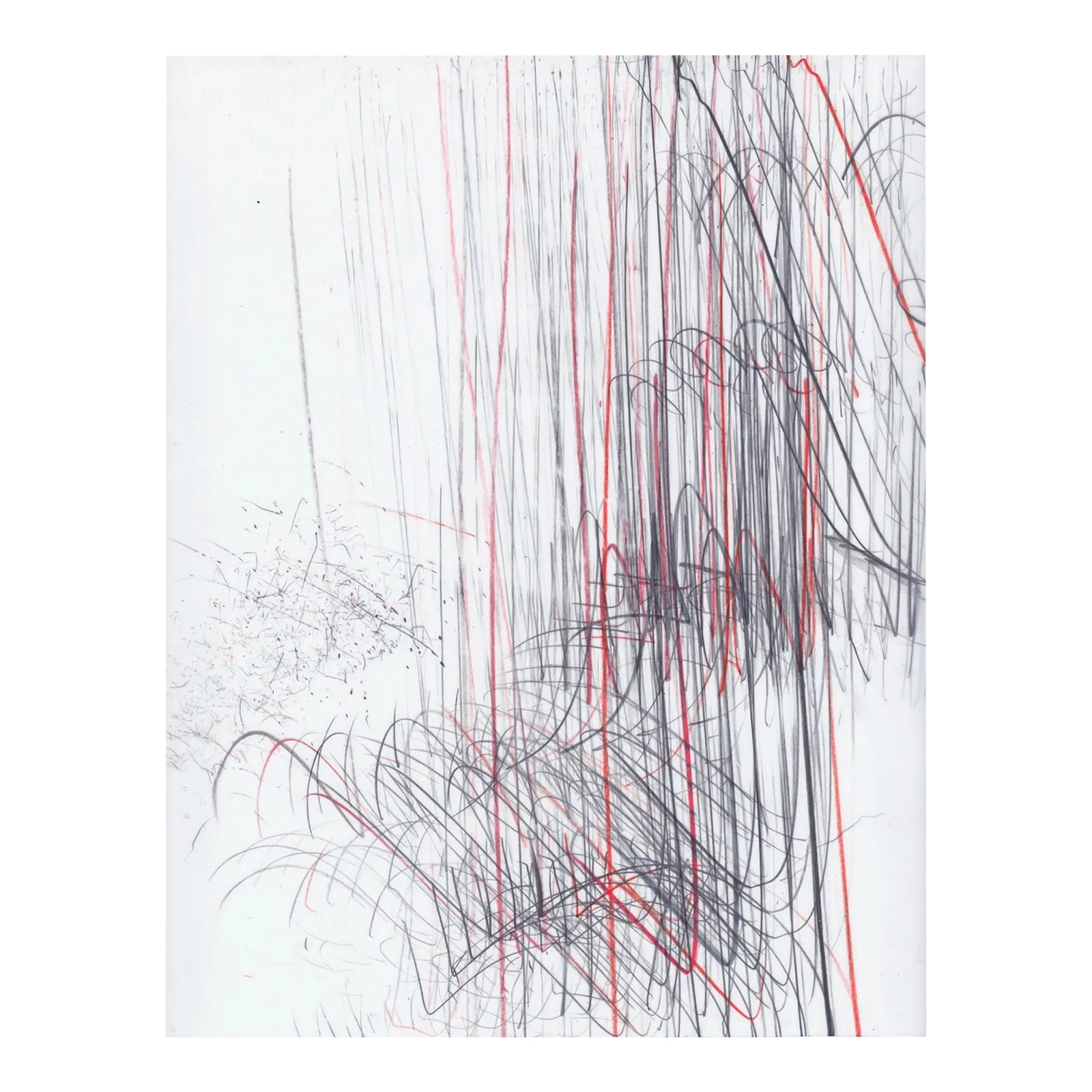 Contemporary Abstract Colored Pencil and Graphite on Plastic Paper ...