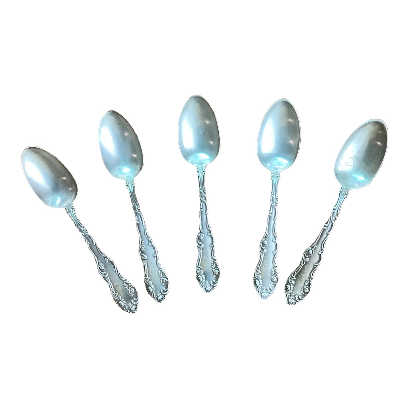 Antique Sterling Spoons 1892 Signed Monogram Artist- Set of 5 | Chairish