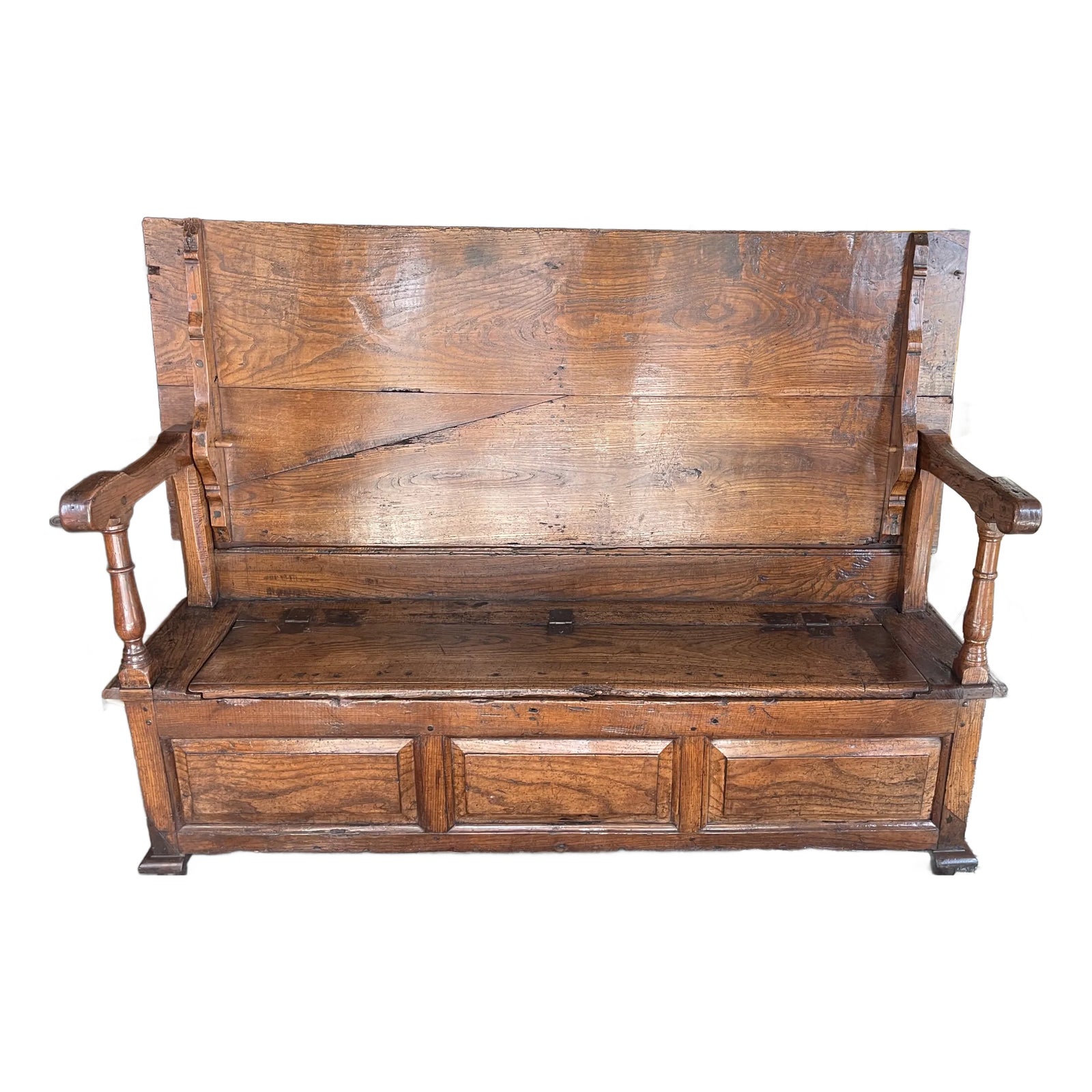Antique French Bench With Pivoting Table Top and Storage | Chairish
