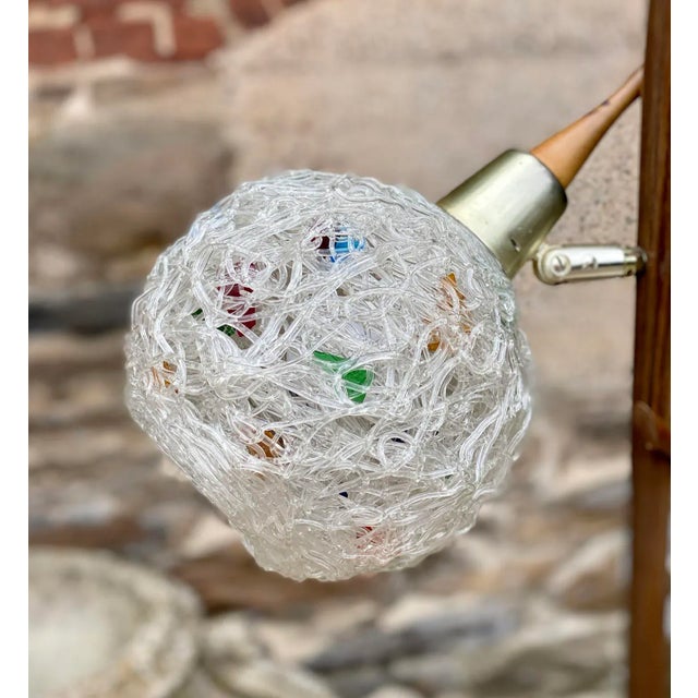 Mid-Century Atomic Spaghetti Lucite White Ice Chip 3-Globe Floor Lamp ...
