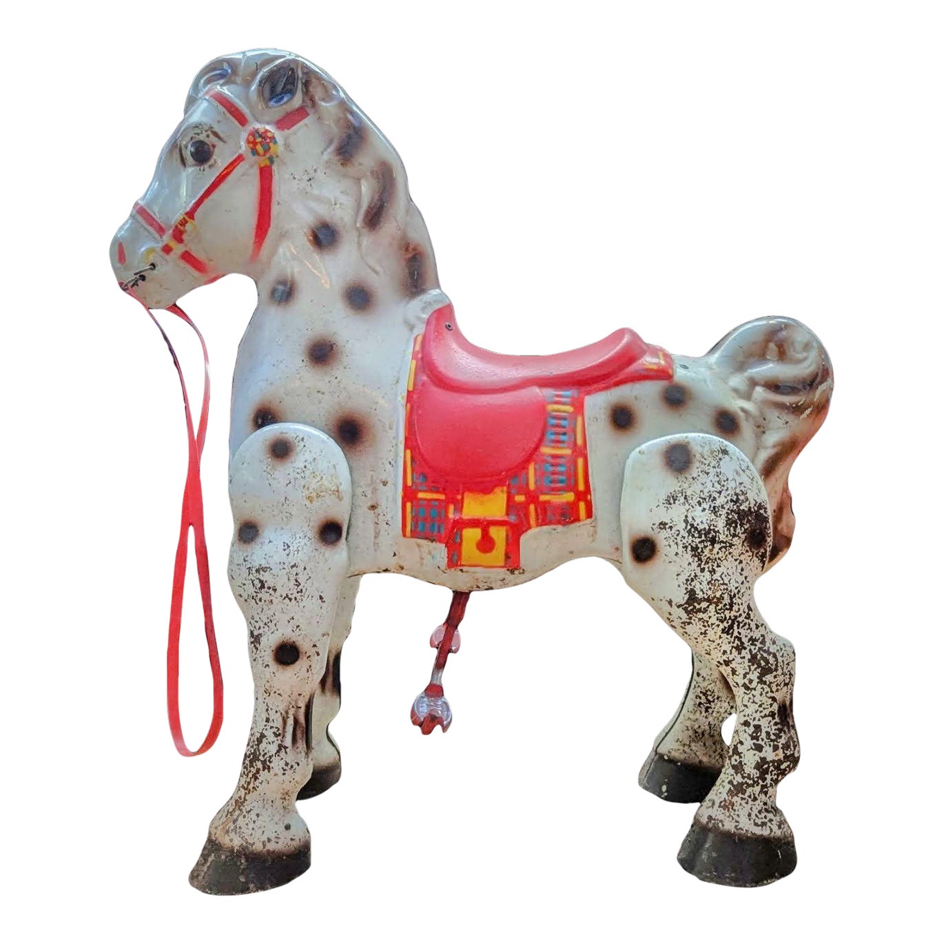Rare Vintage 1940s Mobo Metal Bronco Toy Horse From England | Chairish