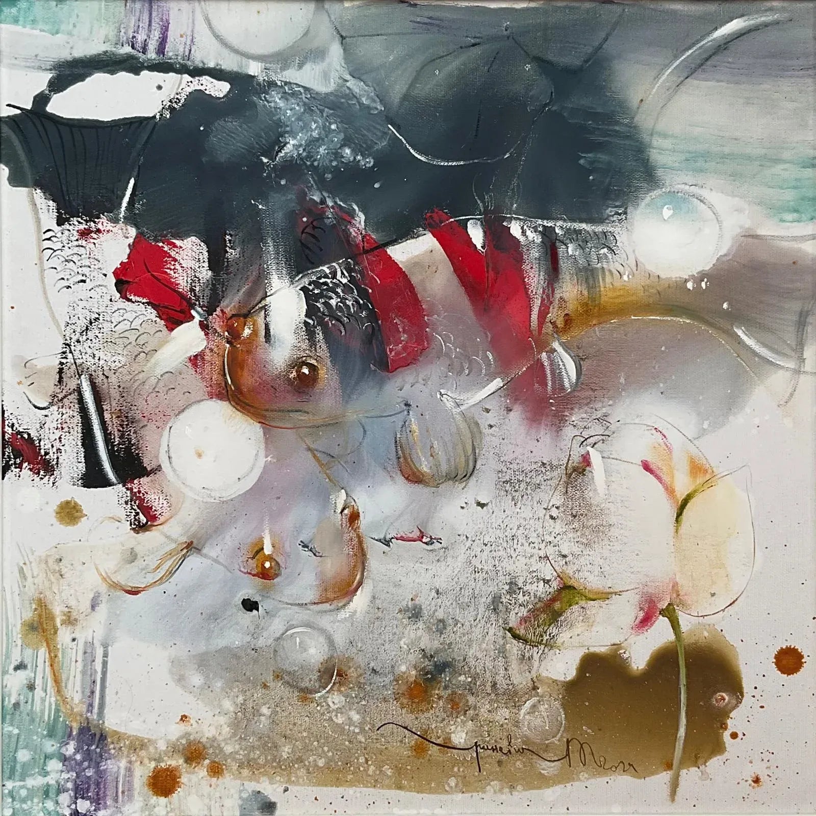 "Koi Karp" Original Oil Painting by Tanya Grinevich | Chairish