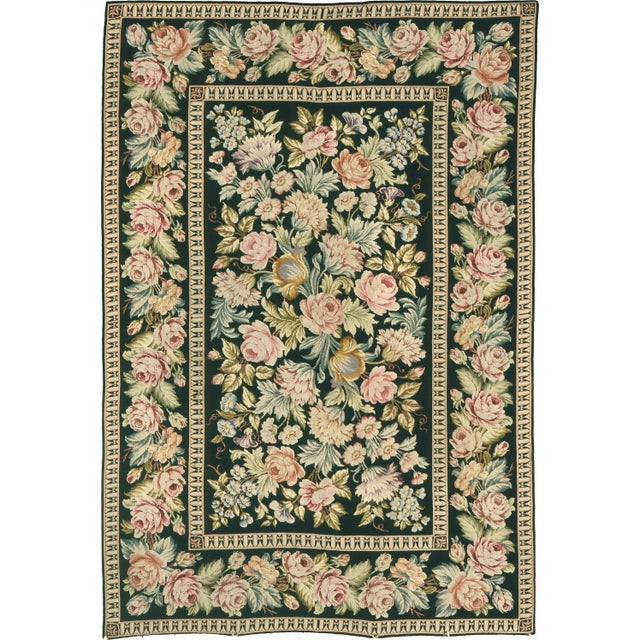 Antique Needlepoint Rug | Chairish