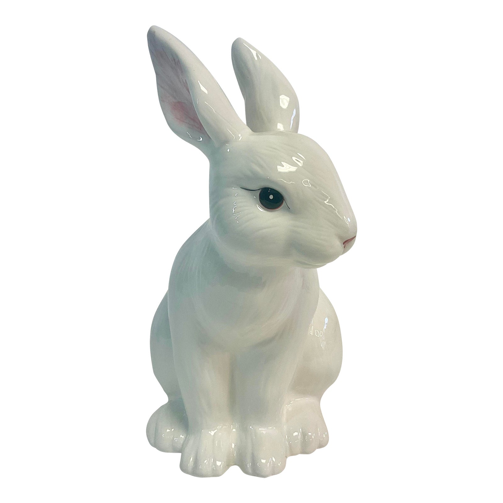 1980s Hollywood Regency Whimsical Ceramic Bunny Figurine | Chairish