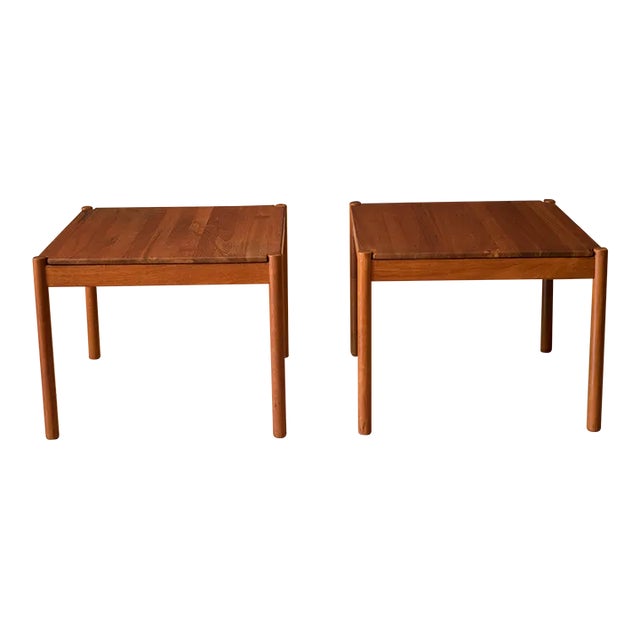 Danish Modern Pair of Solid Teak End Tables by Magnus Olesen Chairish