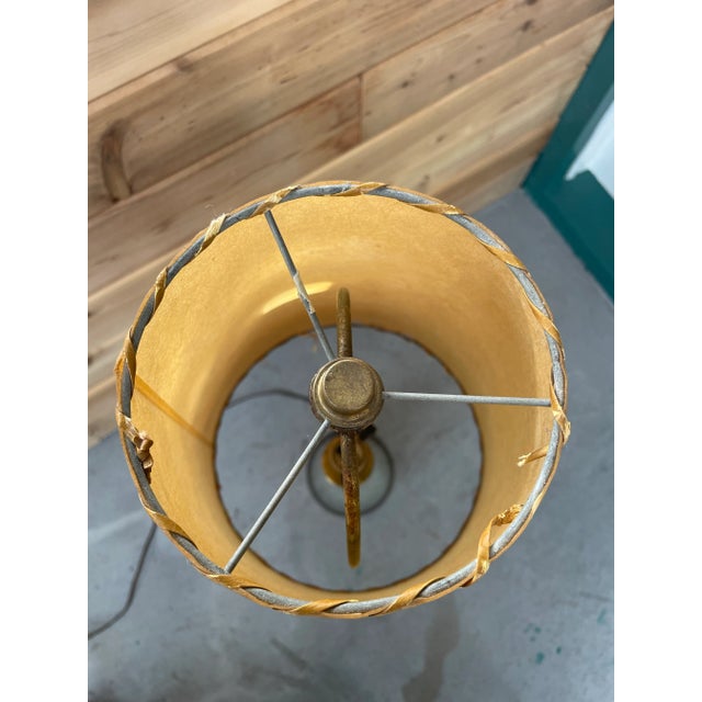 Mid 20th Century Slate Green Empoli Glass Table Lamp | Chairish