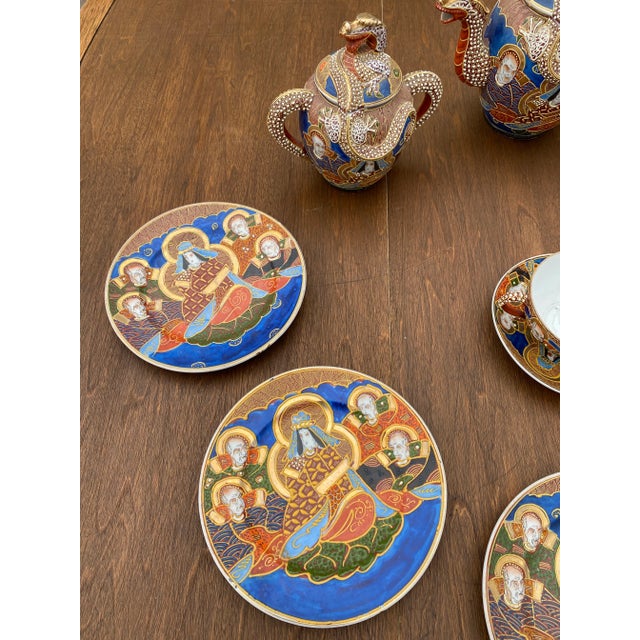 Vintage Mid-Century Modern Japanese Imari Tea Set- 11 Pieces | Chairish