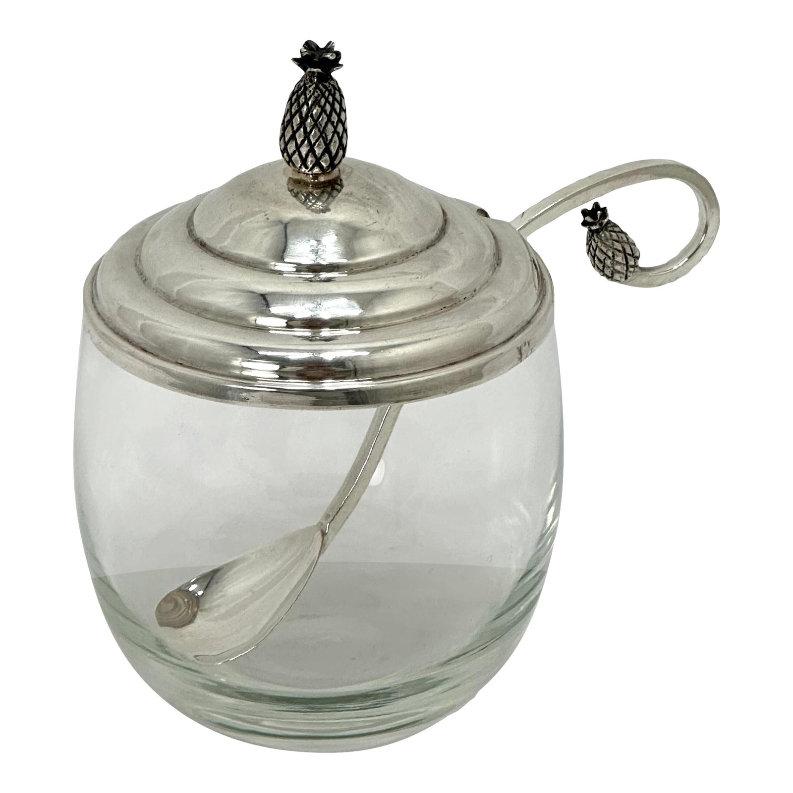 Vintage Mid Century Signed Cartier Sterling Silver & Crystal Pineapple ...