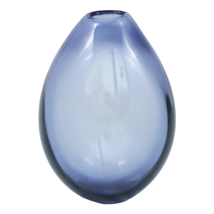 Handblown Blue Glass Drop Vase by Per Lütken for Holmegaard, 1960s ...